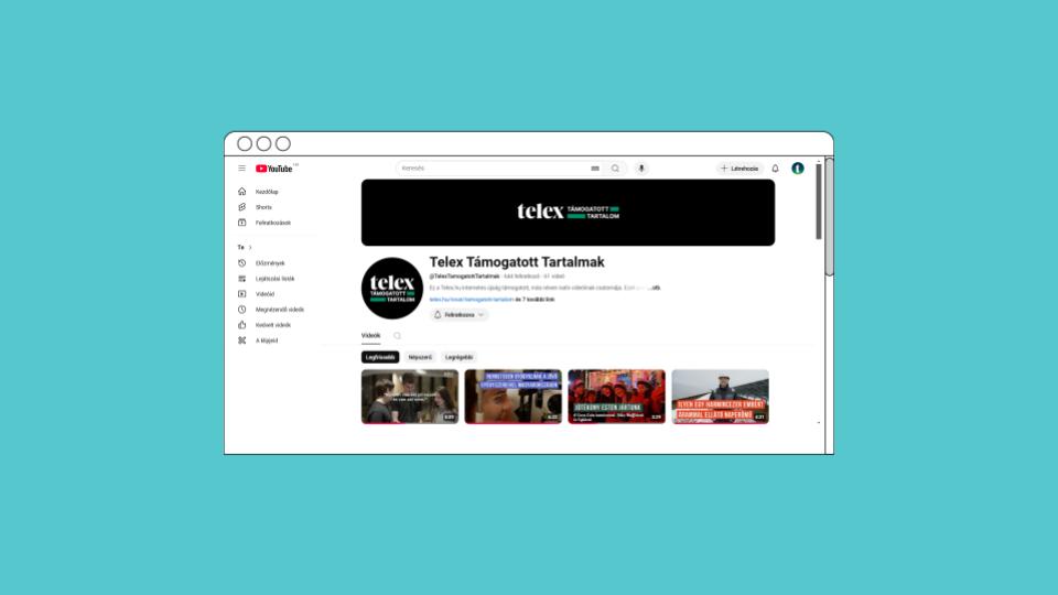 Robog a Telex Támogatott Tartalmak YouTube csatorna - Telex sales